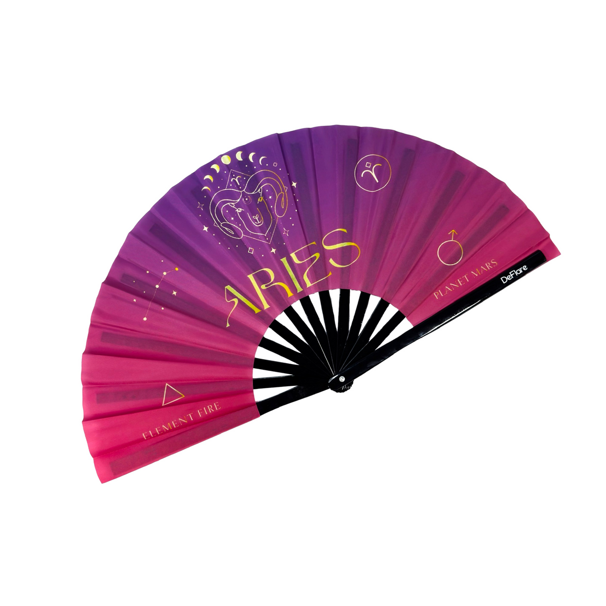DeFlare™ | Aries Zodiac Fan | High Quality Hand Fans